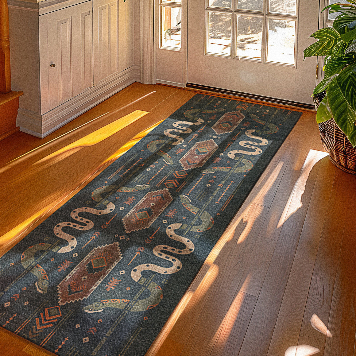 Ophidian Snakes Olive Green & Orange Area Rug – Undrfoot Rugs