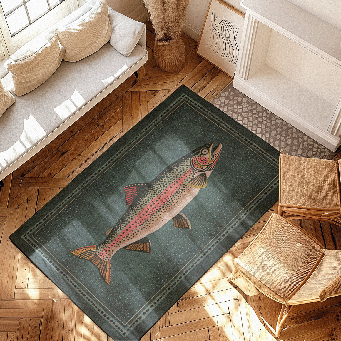 Rainbow Trout Area Rug – Undrfoot Rugs