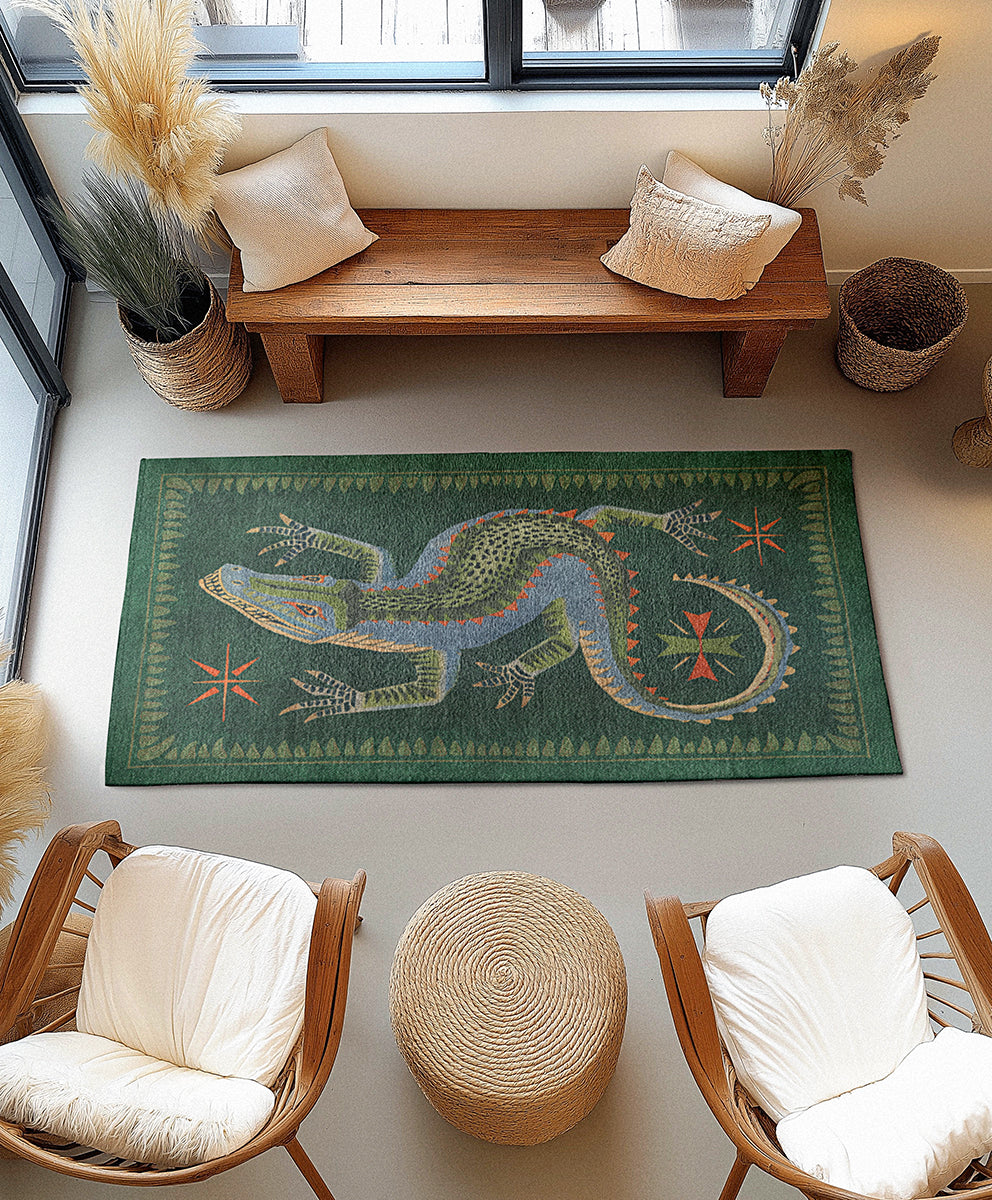Hungry Alligator Green Area Rug – Undrfoot Rugs